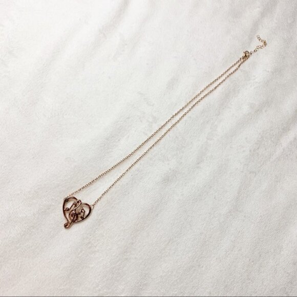 Jewelry | Rose Gold Musical Notes Treble Clef Necklace | Poshmark
